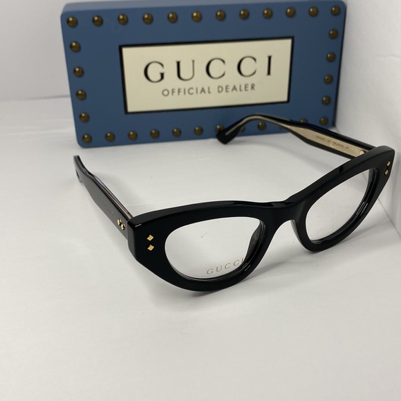 Gucci | Accessories | New Gucci Gg83o 001 Sexy Cat Eye Gucci Optical Comes In A Shiny Black Fra ...